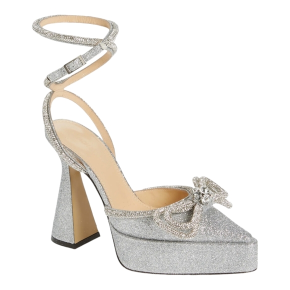 MACH & MACH | Shoes | 10 Mach Mach Double Bow Platform Pump Silver ...